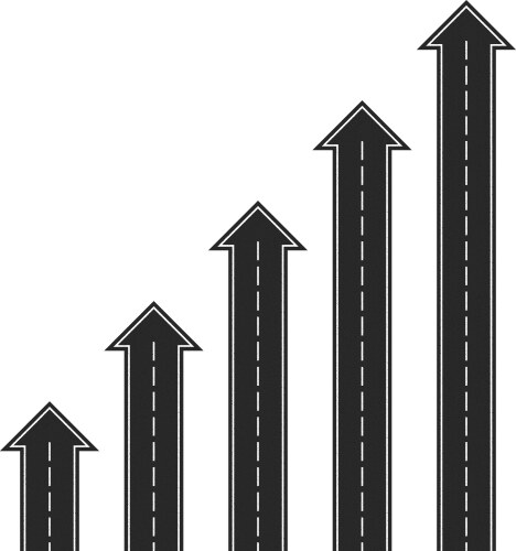 Road infographic curved timeline with red Vector Image