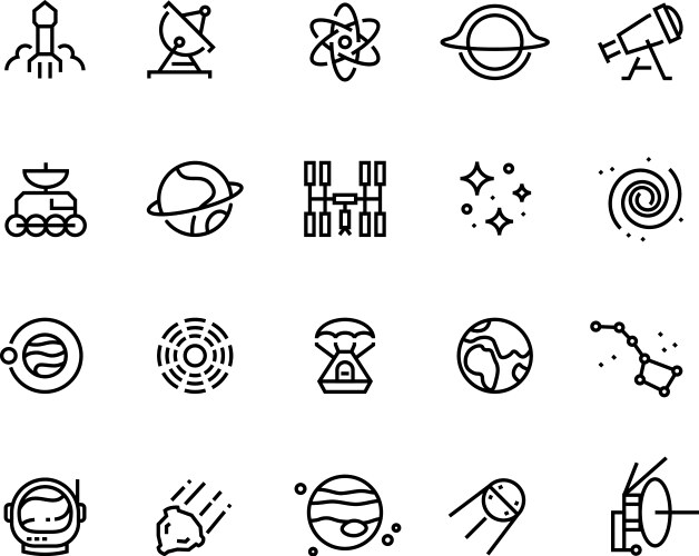 Line space icons Royalty Free Vector Image - VectorStock