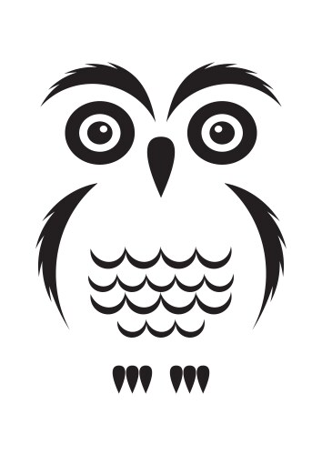 Owl - black and white Royalty Free Vector Image