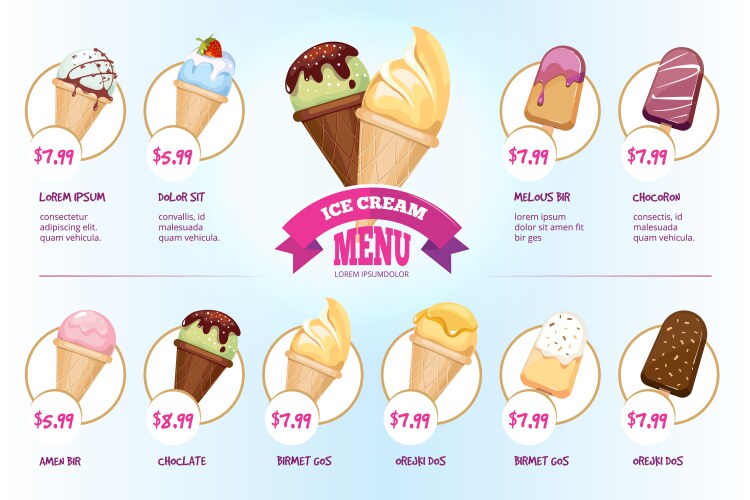 Stylized ice cream icons Royalty Free Vector Image