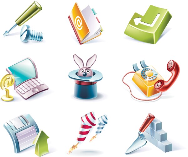 Cartoon icons Royalty Free Vector Image - VectorStock