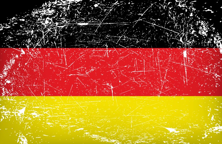 Retro german flag postage stamp Royalty Free Vector Image