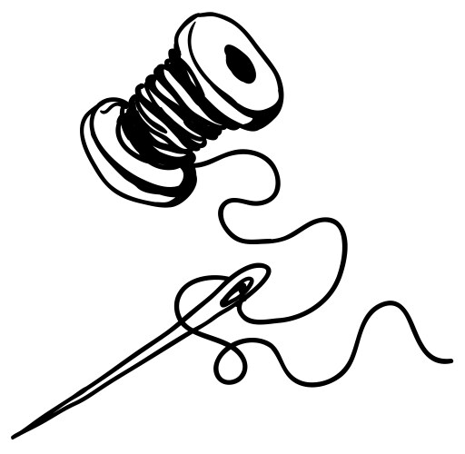Line Drawing of Needle and Thread Vector Images (over 1,500)