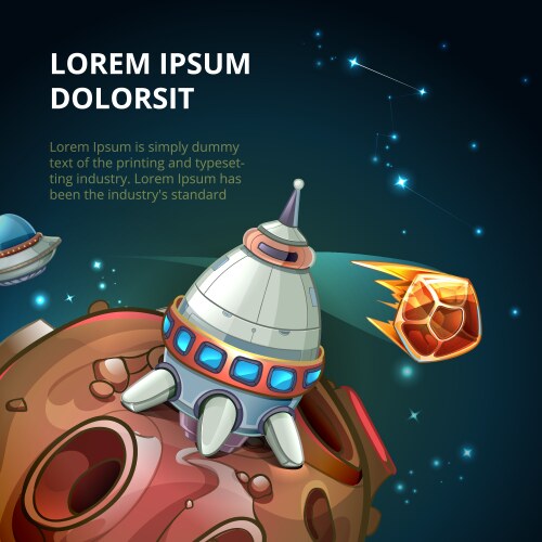 Realistic space elements set Royalty Free Vector Image