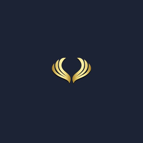 Shape abstract gold wing logo Royalty Free Vector Image
