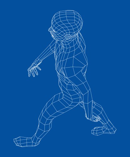 Wireframe walking man Royalty Free Vector Image