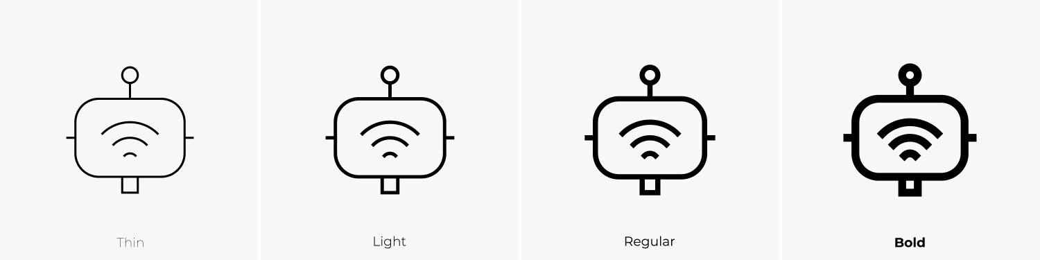 Chatbot icon thin light regular and bold style Vector Image