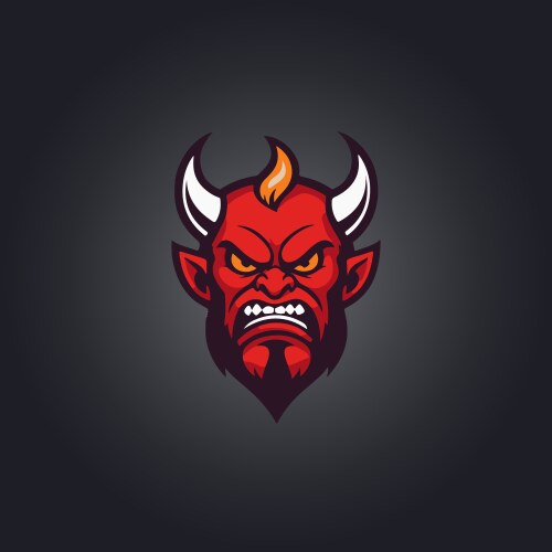 Logo devil character icon Royalty Free Vector Image