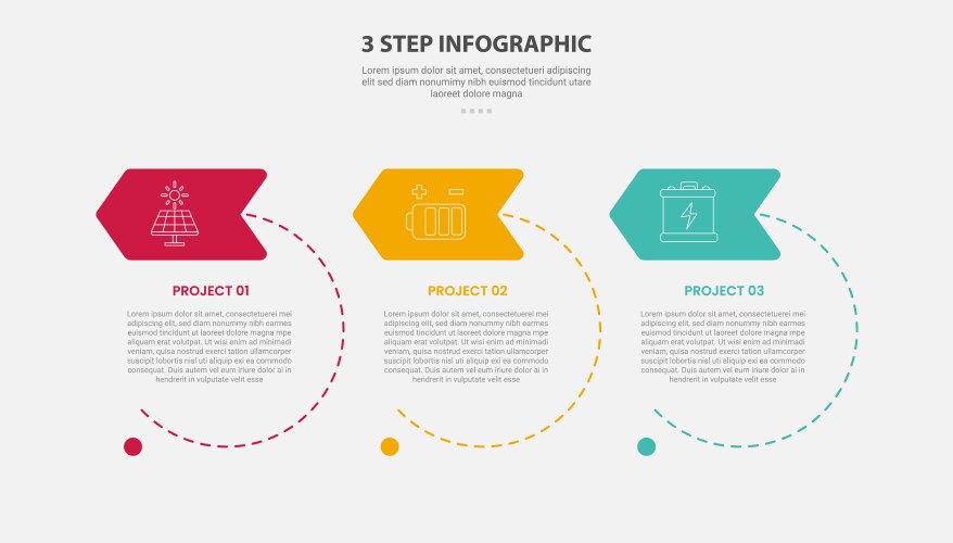 3 points template infographic outline style Vector Image