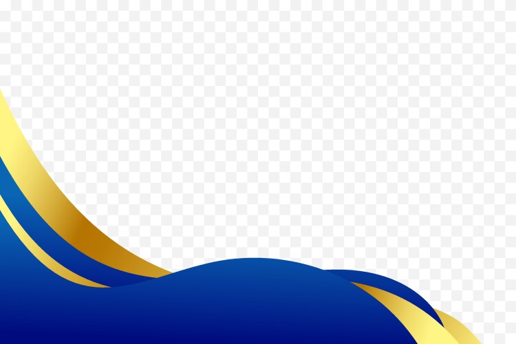 Blue and gold curve wavy border for footer header Vector Image