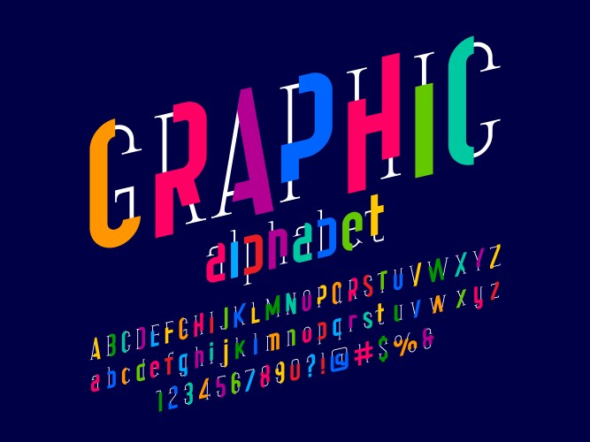 Colour font Royalty Free Vector Image - VectorStock