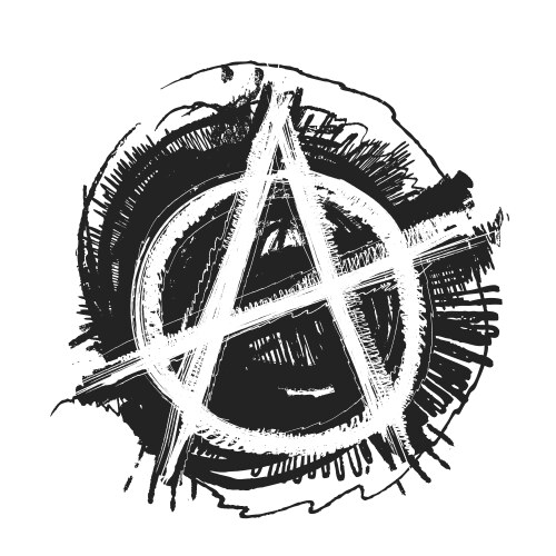 Grunge brush painted anarchy sign Royalty Free Vector Image