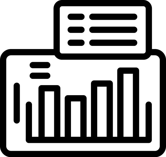 Icon of bar chart with data points Royalty Free Vector Image