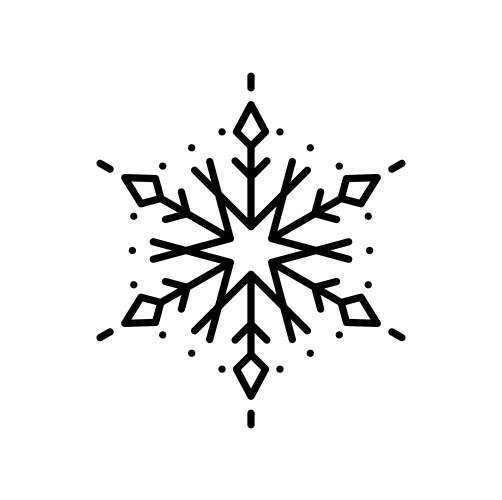 Snowflake christmas calligraphic hand drawn Vector Image