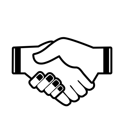 Handshake symbol Royalty Free Vector Image - VectorStock