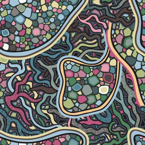 Seamless colorful abstract organic pattern Vector Image