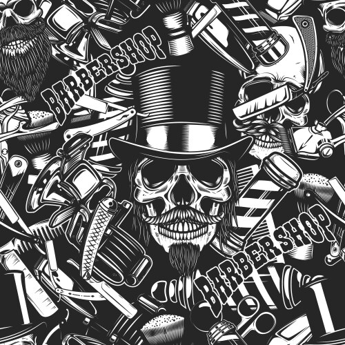 Seamless pattern background barber shop Royalty Free Vector