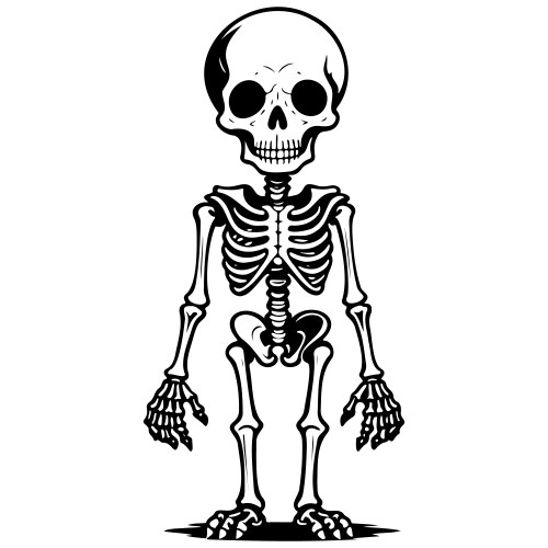 Sketches cartoon skeleton engraving drawing Vector Image