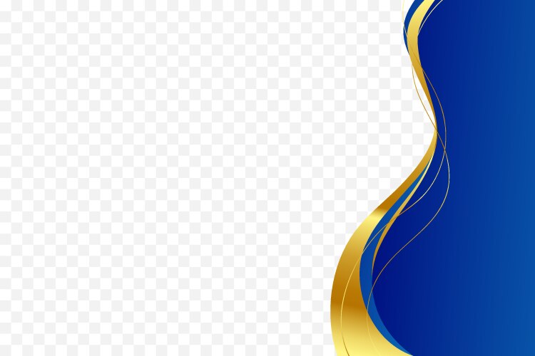 Blue and gold curve wavy border for footer header Vector Image