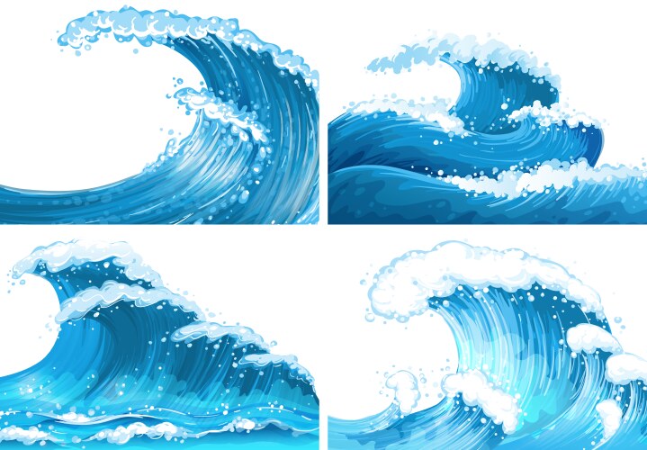 Ocean waves Royalty Free Vector Image - VectorStock