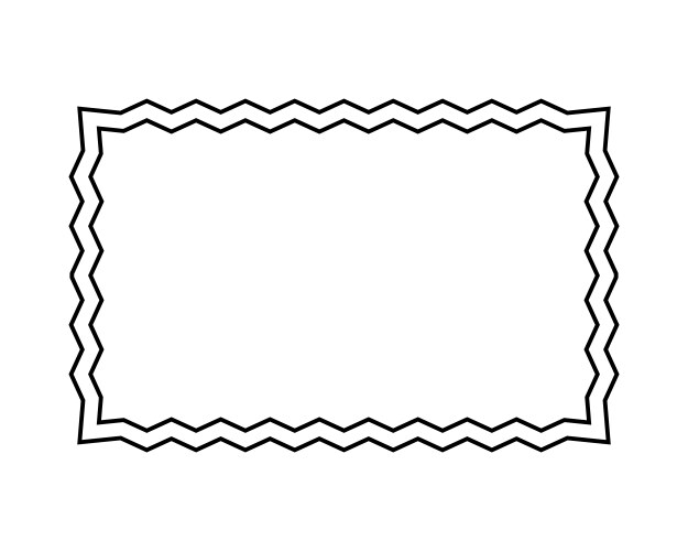 Rectangle frame with zigzag edges blank text box Vector Image