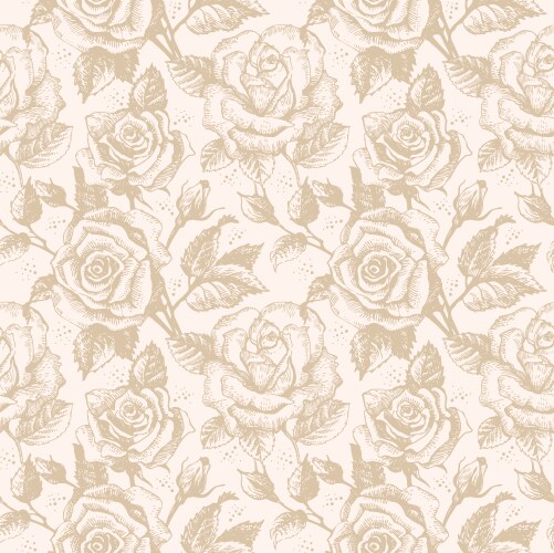 Seamless floral pattern with roses Royalty Free Vector Image
