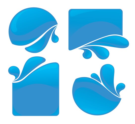 Cartoon water drop characters sticker bookmark Vector Image