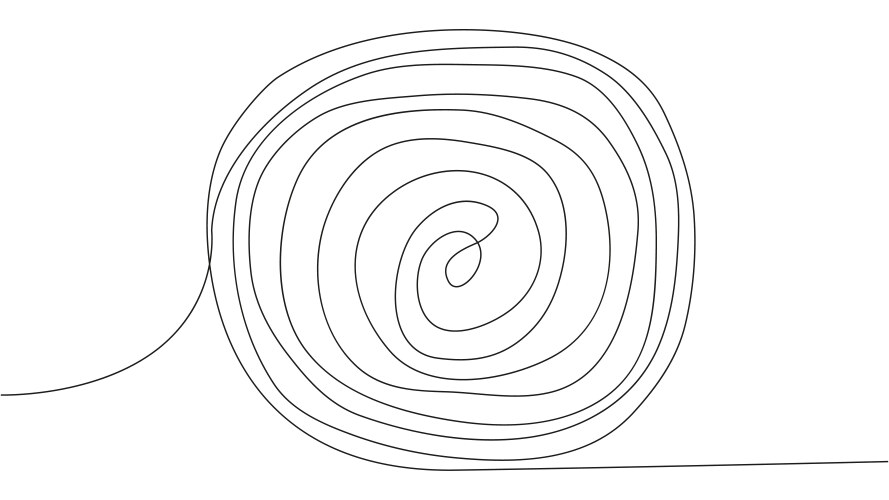 Continuous drawing of one line a round spiral Vector Image