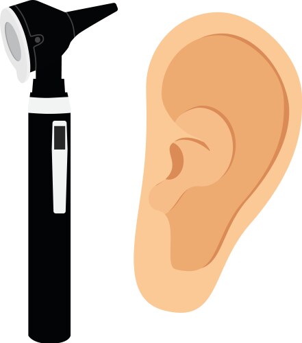 Otoscope line art icon design template Royalty Free Vector