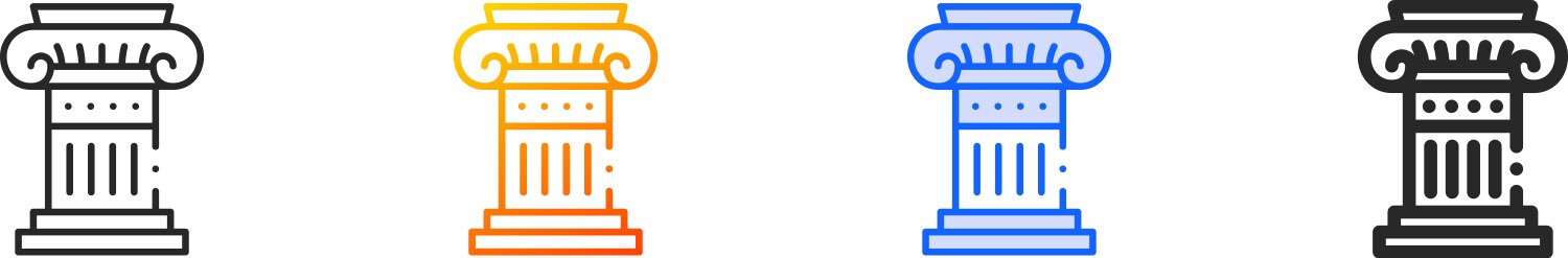 Cuneiform iconthin linear gradient blue stroke Vector Image