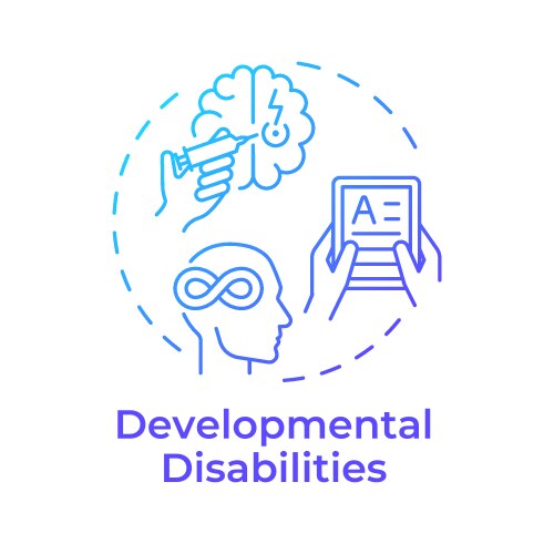 Sensory disabilities soft blue concept icon Vector Image