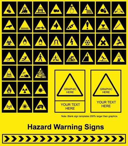 Hazard sign collection Royalty Free Vector Image