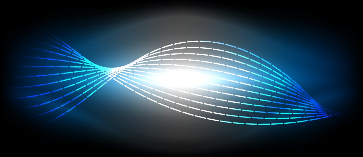 Neon wave lines with blend effect Royalty Free Vector Image