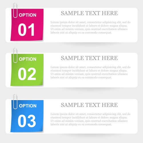 Three options Royalty Free Vector Image - VectorStock