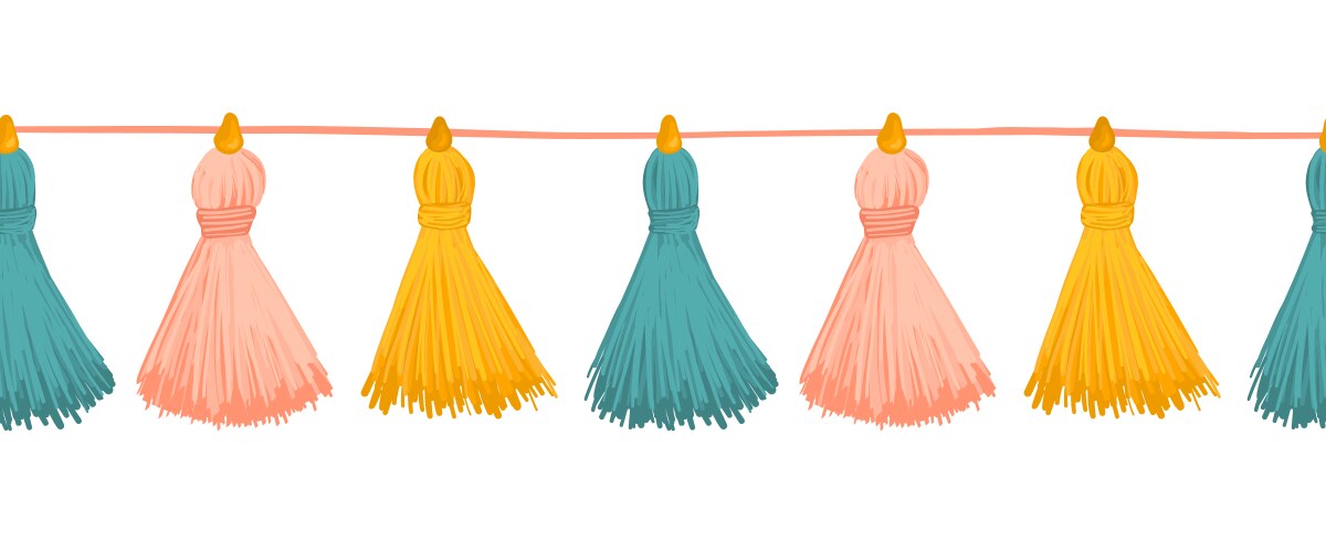 Three pink tassels on white Royalty Free Vector Image