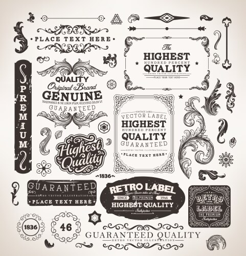 Rustic food label set Royalty Free Vector Image