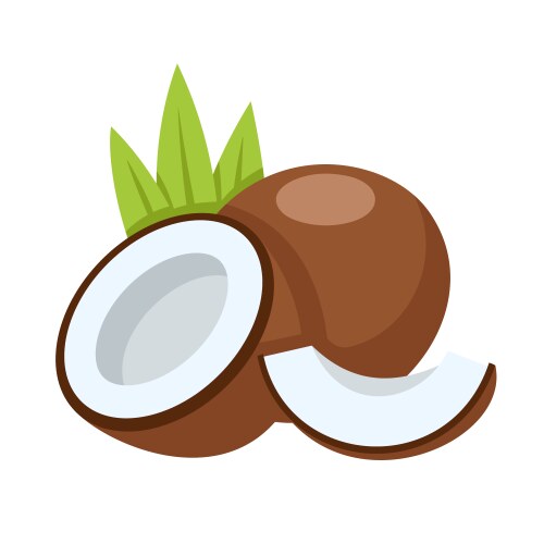Coconut icon in flat style Royalty Free Vector Image