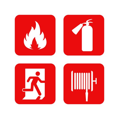 Fire extinguisher icon set Royalty Free Vector Image