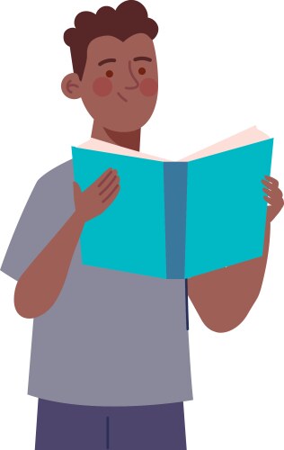 Reader man character Royalty Free Vector Image