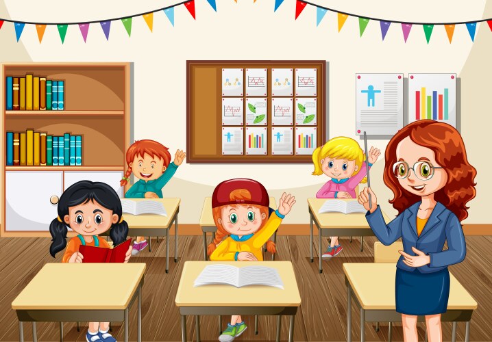 Students schooling Royalty Free Vector Image - VectorStock