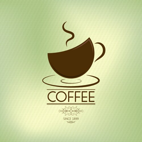 Coffee bean with cup logo design background Vector Image