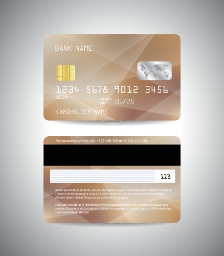 Credit card front and back side Royalty Free Vector Image
