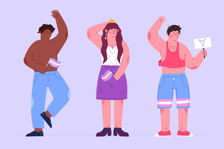 Cartoon transgender people pack Royalty Free Vector Image