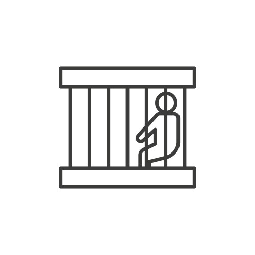 Jail line icon isolated on white background Vector Image