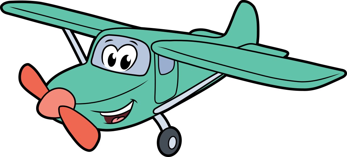 Smiling Airplane Cartoon Royalty Free Vector Image