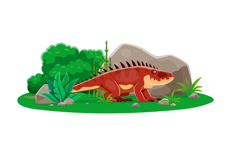 Dinosaur cartoon prehistoric lizard shansisuchus Vector Image