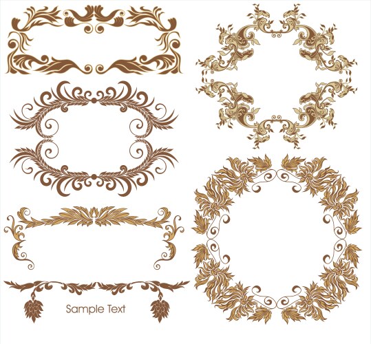 Golden luxury classic arch portal with columns Vector Image