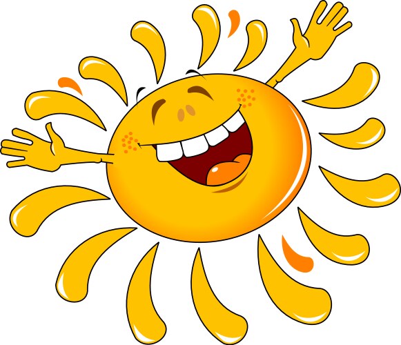 Happy cartoon sun Royalty Free Vector Image - VectorStock