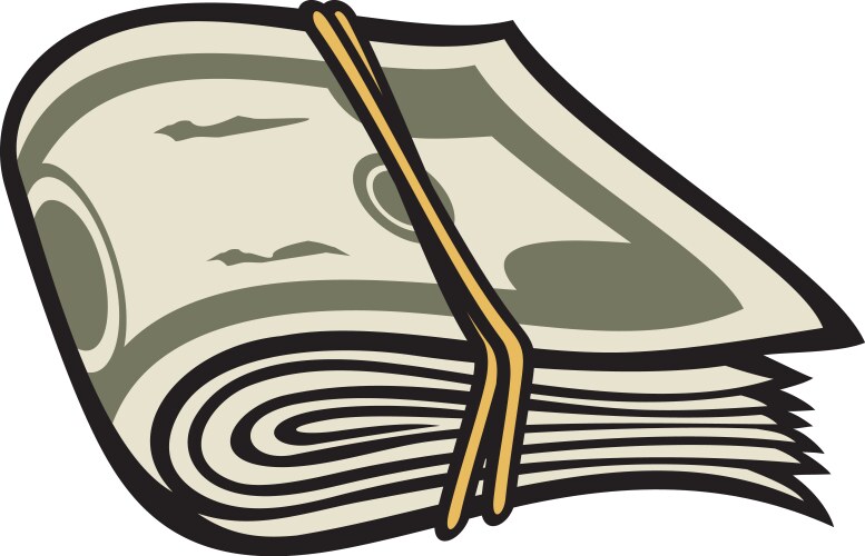 Colorful money roll of dollars concept Royalty Free Vector