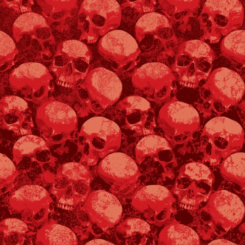 Seamless pattern with human skulls Royalty Free Vector Image